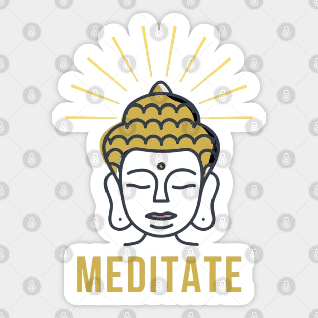 Meditate - Gautam Buddha - Meditate Gautam Buddha - Sticker | TeePublic
