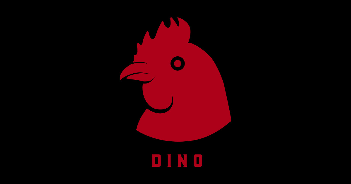 Stylized minimal design of a rooster. Art for chicken fans with red ink ...