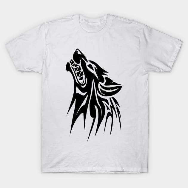 Vector Black and White Wolf - Wolf - T-Shirt | TeePublic
