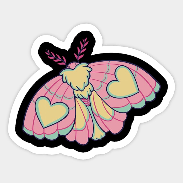 Rosy Maple Moth - Moth - Sticker | TeePublic