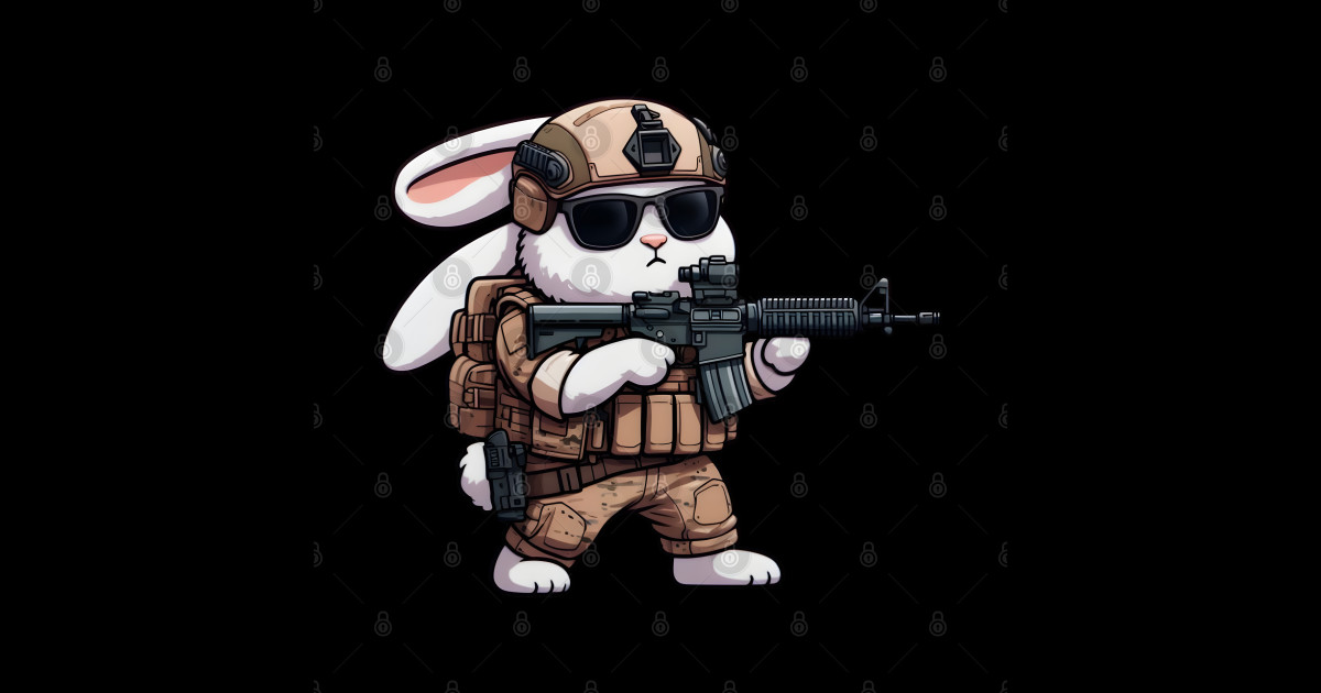 Tactical Rabbit - Rabbit - Sticker | TeePublic