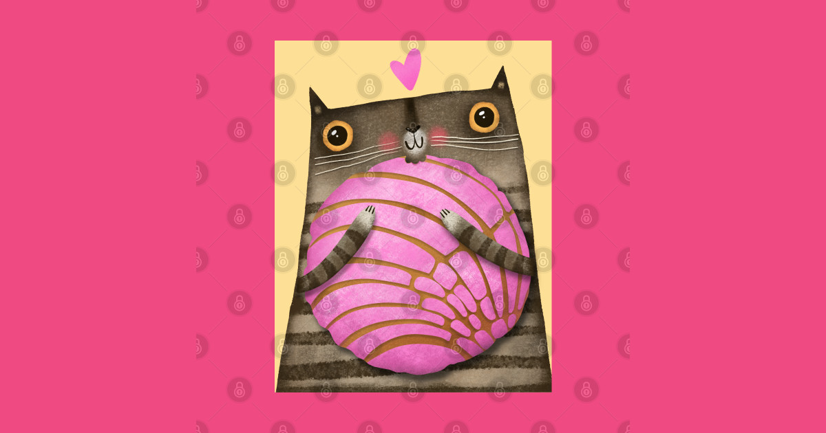 Pan Dulce Concha Cat - Cat - T-Shirt | TeePublic