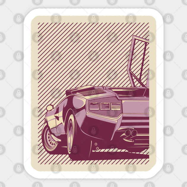 Lamborghini Countach - Lamborghini Countach Automotive - Sticker ...