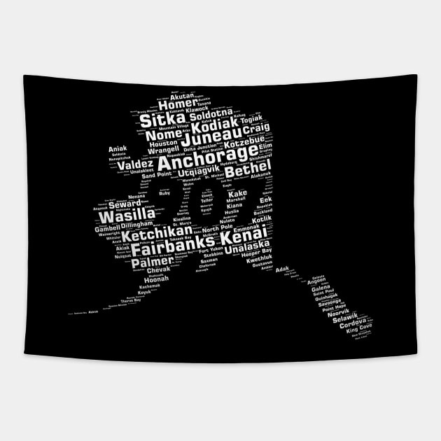 Alaska Cities: 907 Area Code - Alaska - Tapestry | TeePublic
