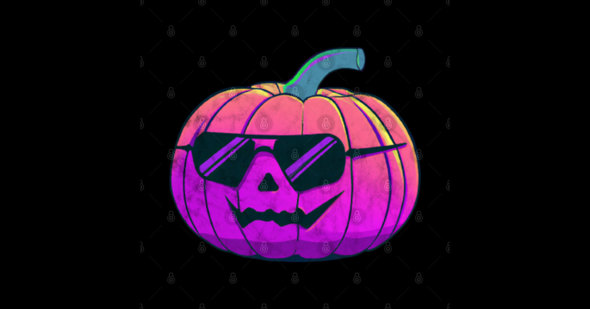 Synthwave Halloween Jack o Lantern - Jack O Lantern - Sticker | TeePublic