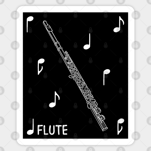 Musical Notes Flute - Flute - Sticker | TeePublic