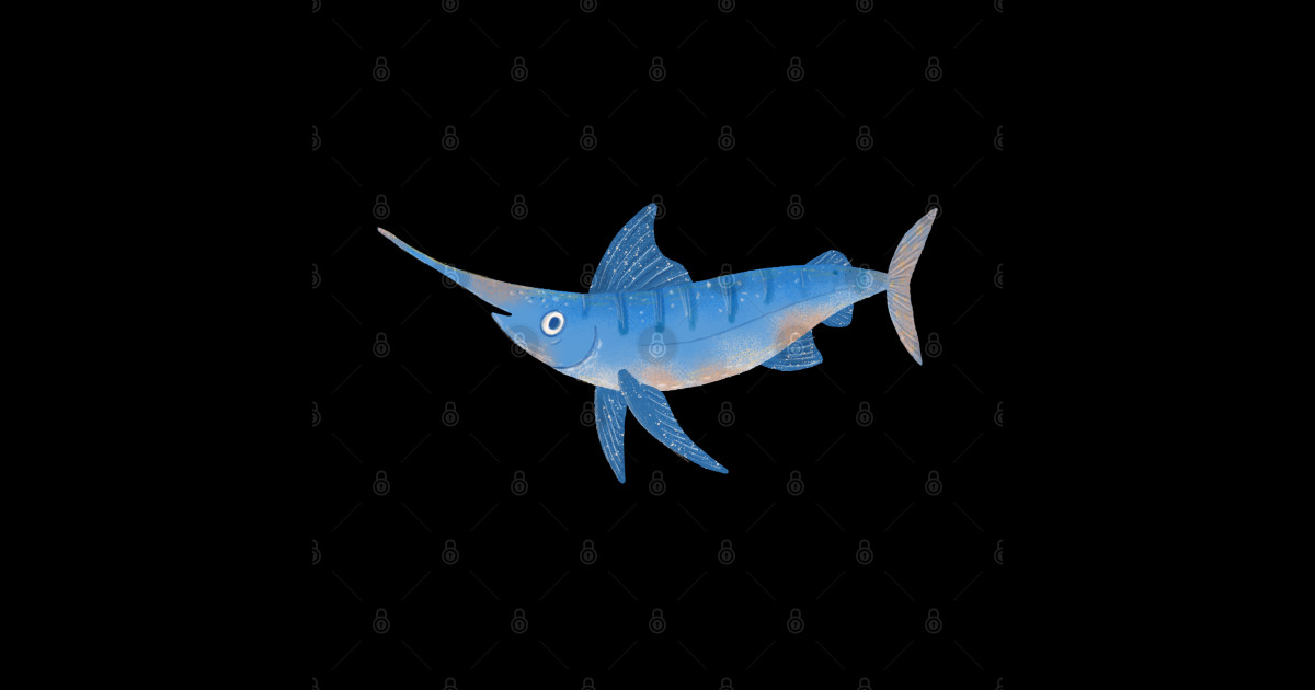 Little Blue Swordfish - Swordfish - Sticker | TeePublic