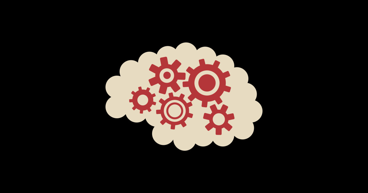 Brain with cogwheels thinking - Brain - Sticker | TeePublic