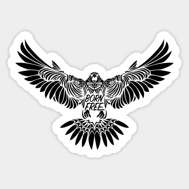 Born Free Eagle - Eagle - Sticker | TeePublic