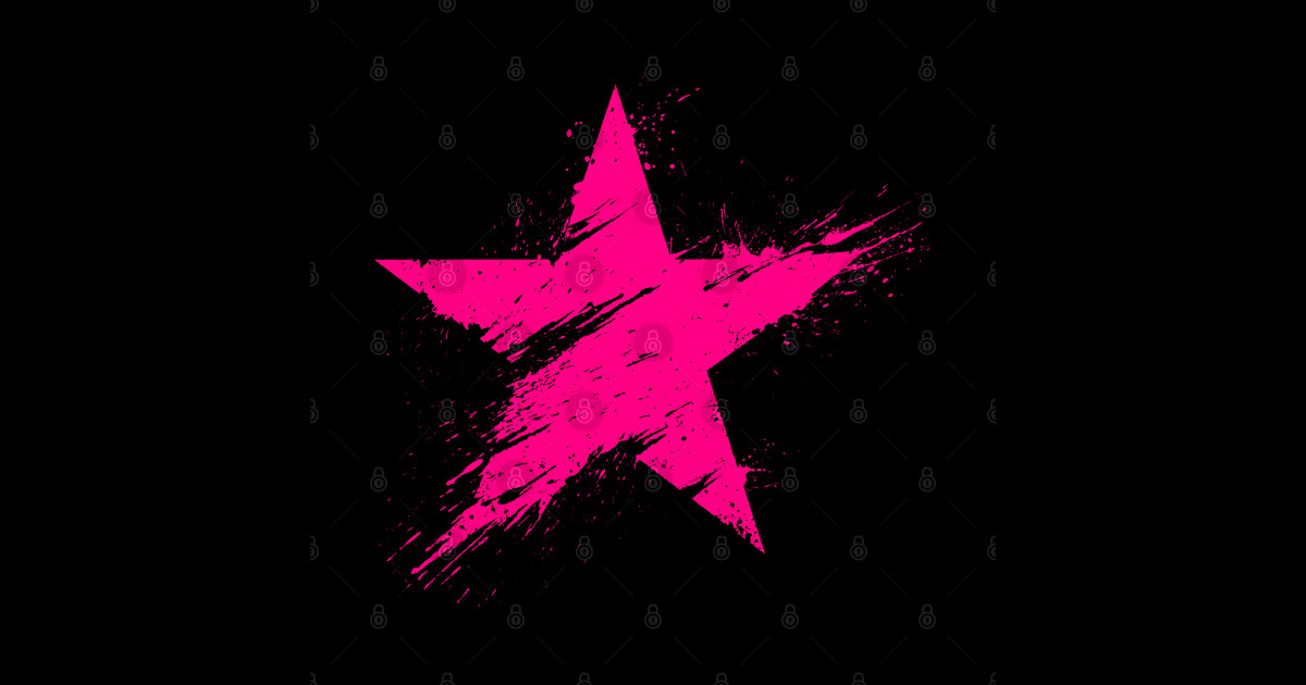 Paint Splatter Star - Hot Pink - Star - Sticker | TeePublic