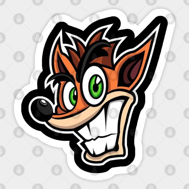 Crash Bandicoot Face - Crash Bandicoot - Sticker | TeePublic