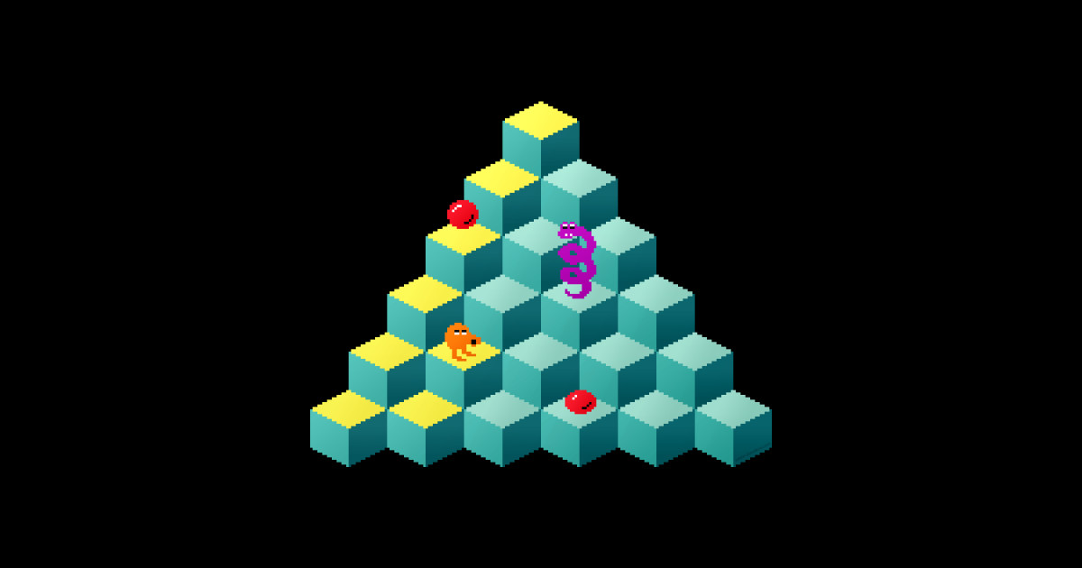 Q Bert Pyramid - Q Bert - Sticker | TeePublic