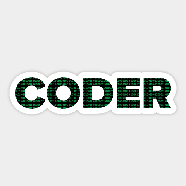 Coder (Binary) - Programming - Sticker | TeePublic