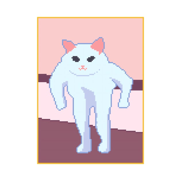 Funny Cat Meme Pixel Art - Cat - Tapestry | TeePublic