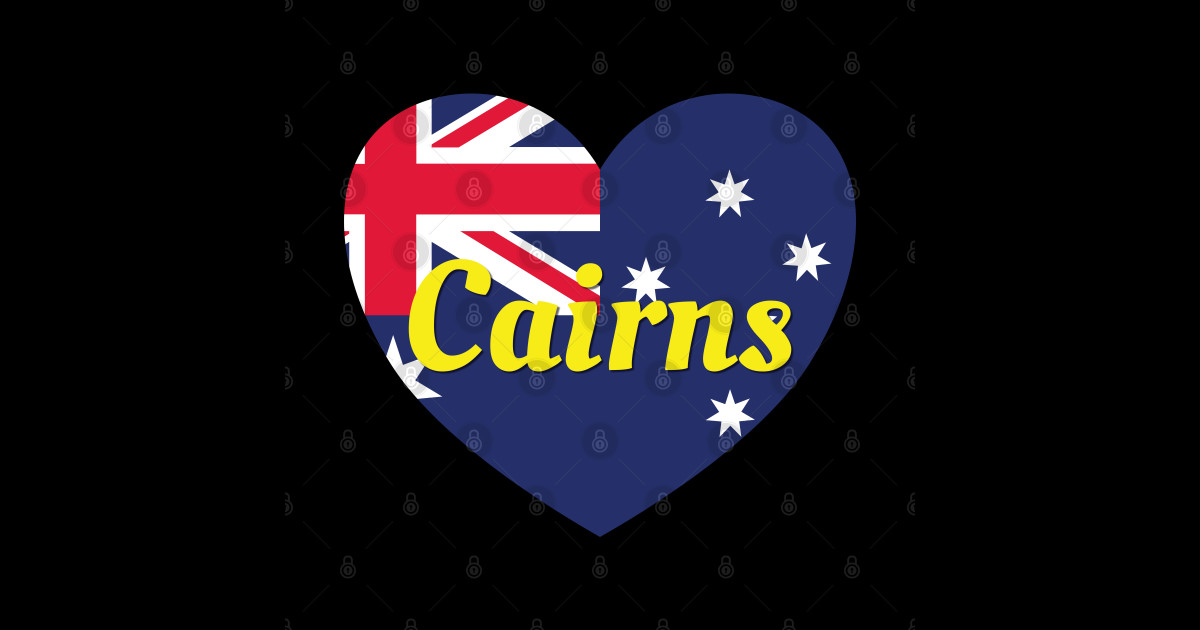Cairns QLD Australia Australian Flag Heart - Cairns - Sticker | TeePublic