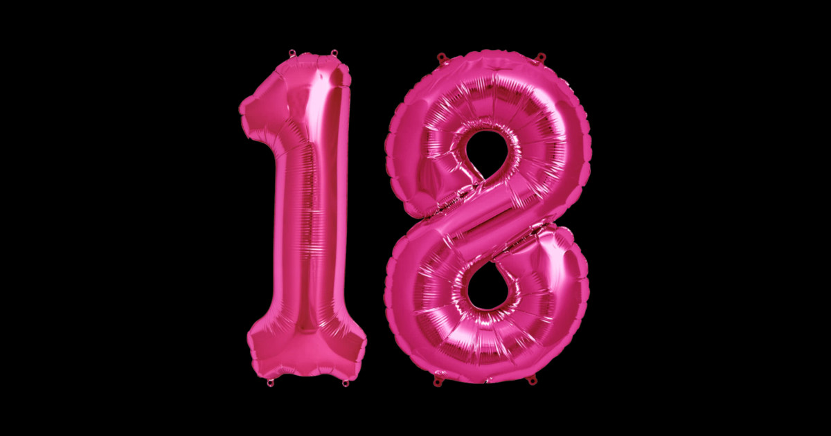 Hot Pink 18th Birthday Metallic Helium Balloons Numbers - 18th Birthday ...
