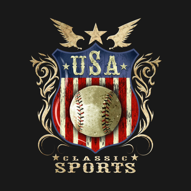 USA Classic vintage Baseball sports logo - Baseball - T-Shirt | TeePublic