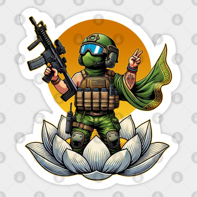 Tactical Young Buddha - Buddha - Sticker | TeePublic