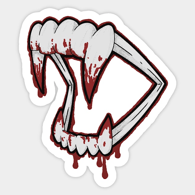 Bloody Vampire Teeth - Bloody Vampire Teeth Halloween - Sticker | TeePublic