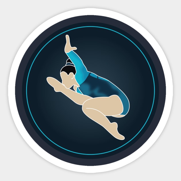 Wolf Jump - Gymnastics - Sticker | TeePublic