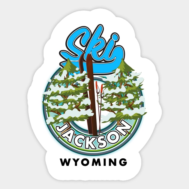 Jackson Wyoming USA logo - Jackson Wyoming - Sticker | TeePublic