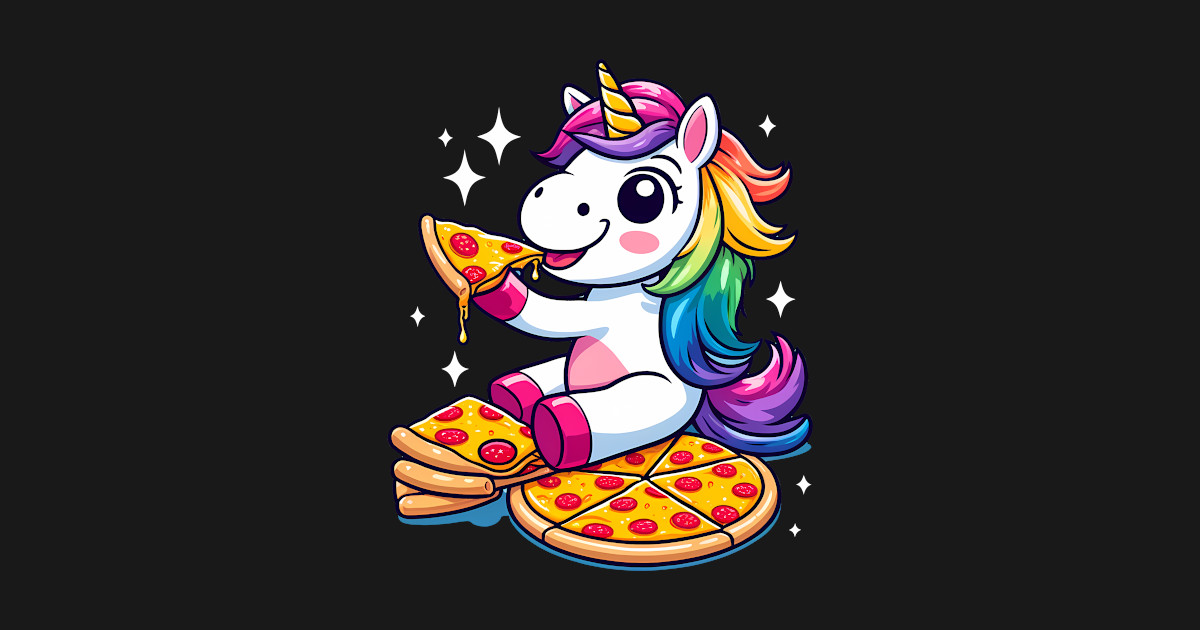Pizza Unicorn Lover, Love Eating Pizza - Pizza - T-Shirt | TeePublic
