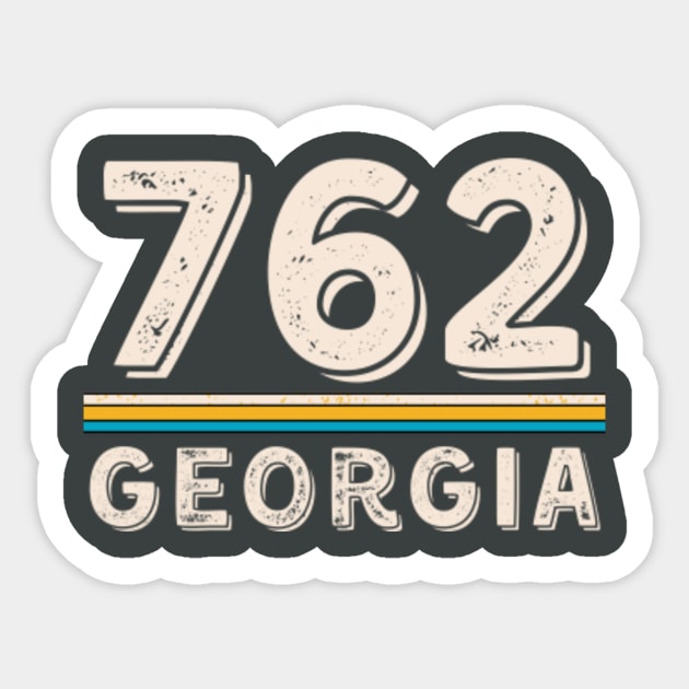 Georgia Area Code 762 - Georgia Area Code 762 - Sticker | TeePublic