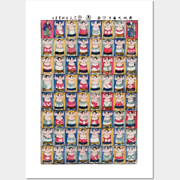 Sumo wrestlers Japanese ukiyoe poster - Sumo - Posters and Art Prints ...