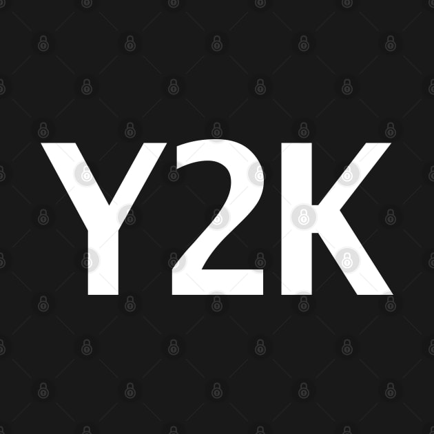 Y2K Minimal Typography White Text - Y2k - T-Shirt | TeePublic