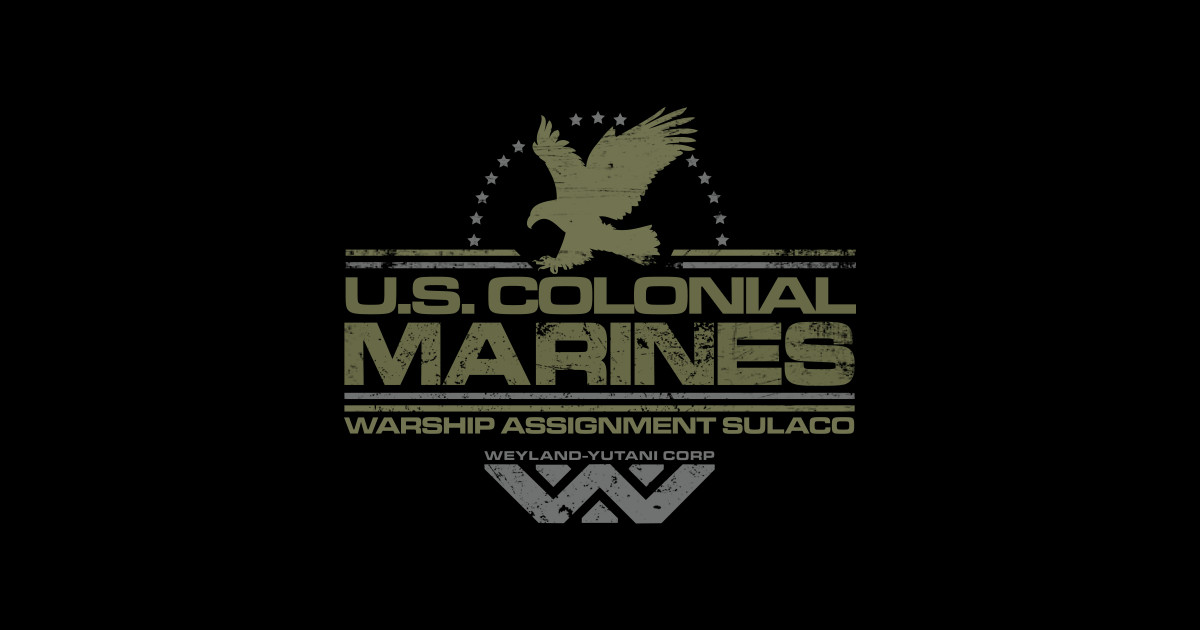 COLONIAL MARINES VALOR SHIRT Green Variant T-Shirt - Sci Fi - Sticker ...