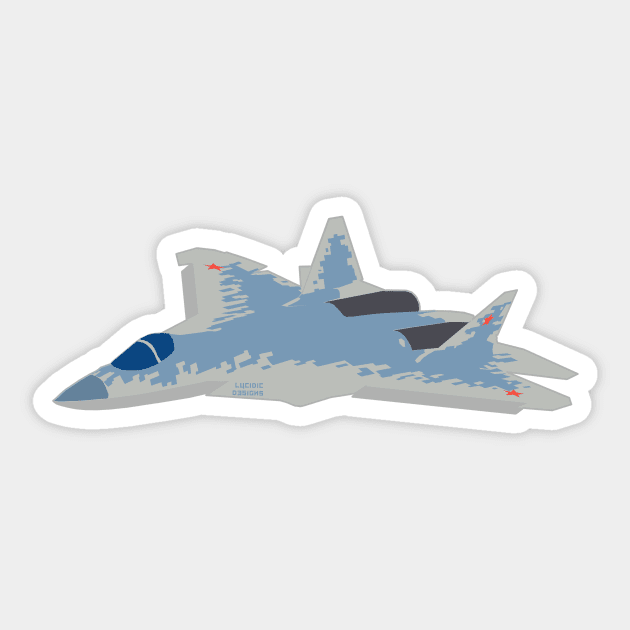 SU-57 Fighter Jet - Su 57 - Sticker | TeePublic