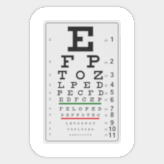 Eye chart - Glasses - Sticker | TeePublic
