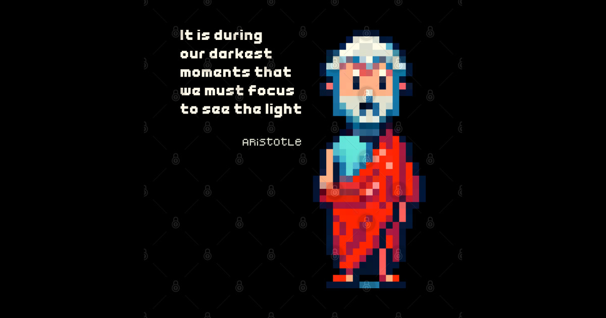 Aristotle - Pixel Art - Quote - Greek Philosophy - Sticker | TeePublic