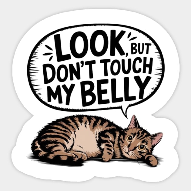 Cat's belly - Cat - Sticker | TeePublic