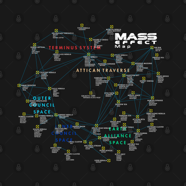 mass effect map - Mass Effect - T-Shirt | TeePublic