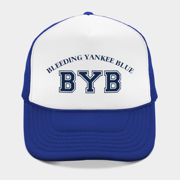 Bleeding Yankee Blue College Design - Yankees - Hat | TeePublic