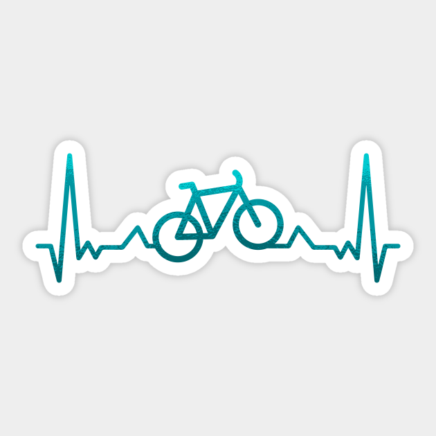 Bike Heartbeat - Bike - Sticker | TeePublic
