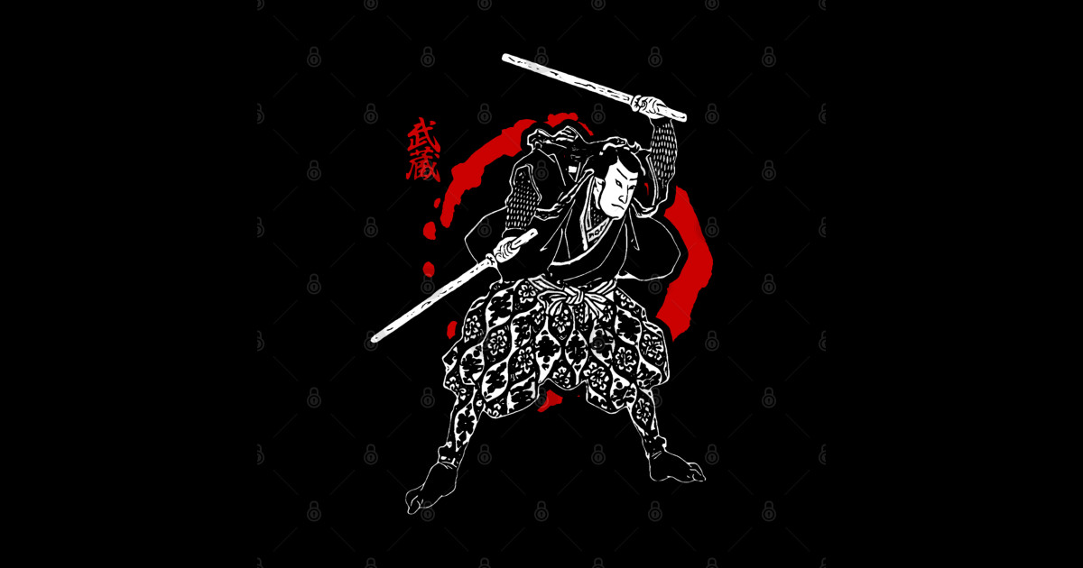 MIYAMOTO MUSASHI - 武蔵 - Miyamoto Musashi - Sticker | TeePublic