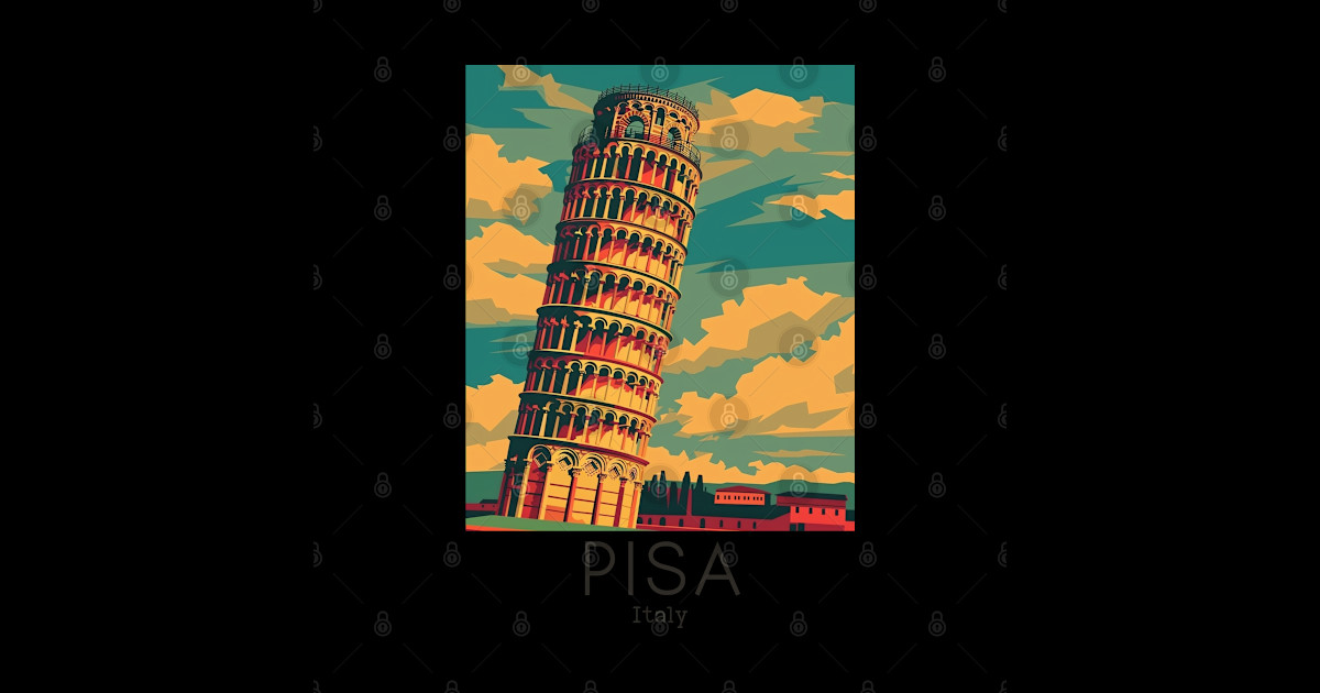 A Vintage Travel Illustration of Pisa - Italy - Pisa - Sticker | TeePublic