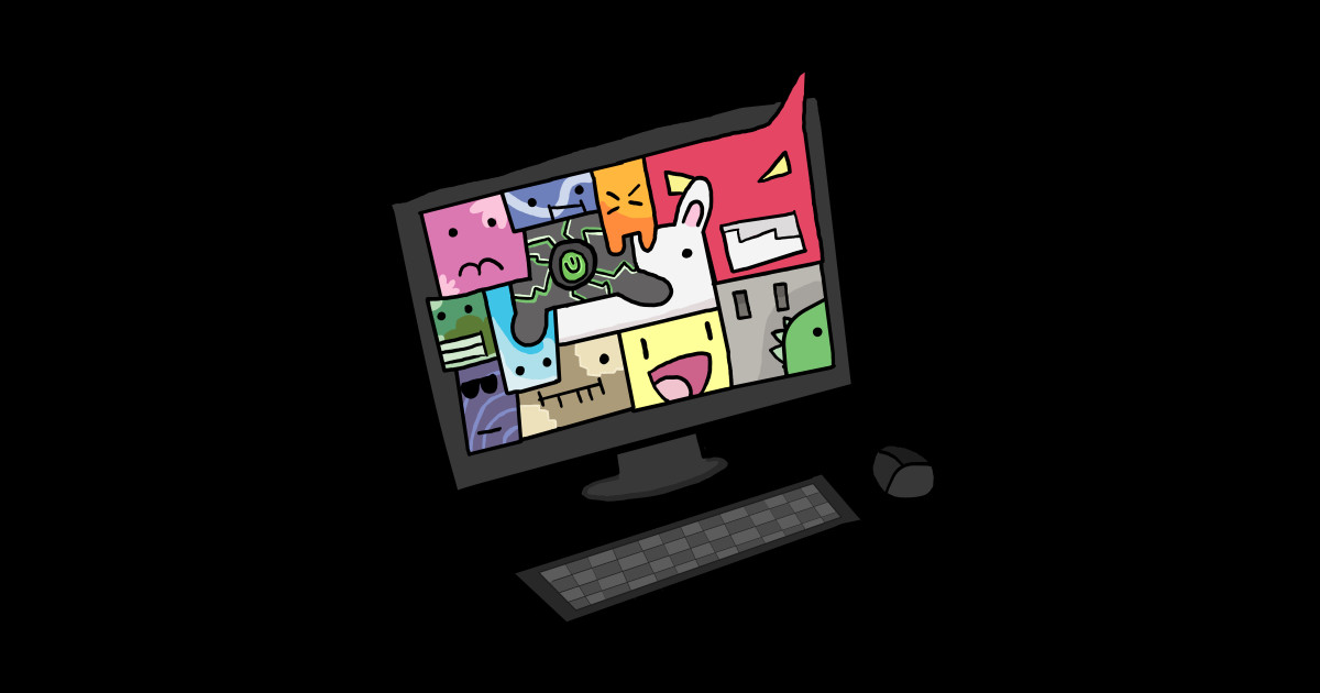 doodle in a computer - Doodles - Sticker | TeePublic