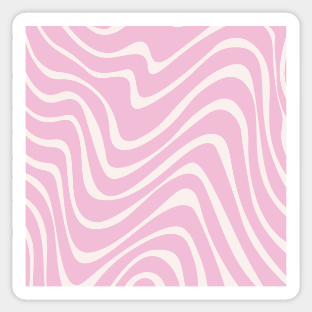 groovy pattern soft pink aesthetic pattern - Groovy - Sticker | TeePublic