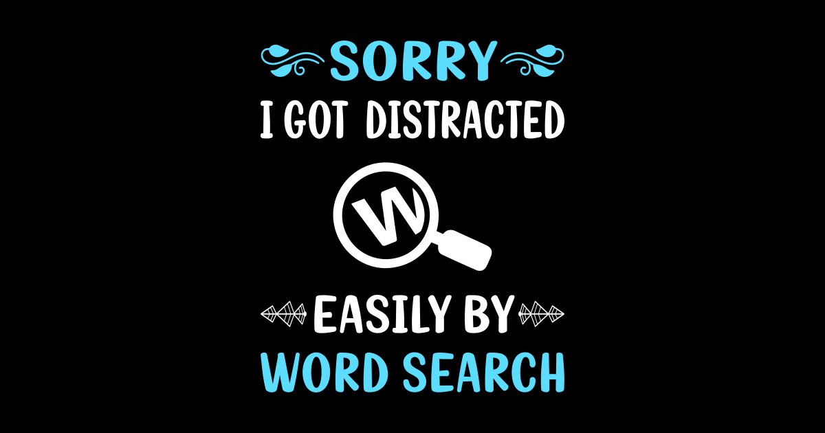 Distracted Word Search - Word Search - Sticker | TeePublic