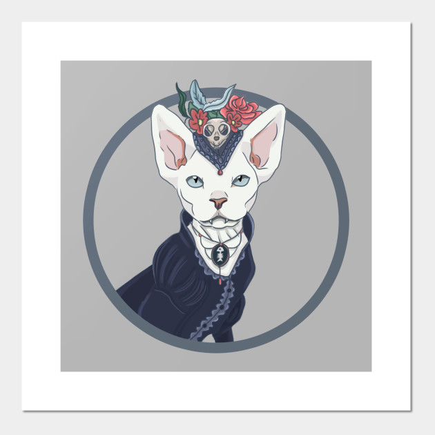 Victorian vampire kitten - Sphynx Cat - Posters and Art Prints | TeePublic
