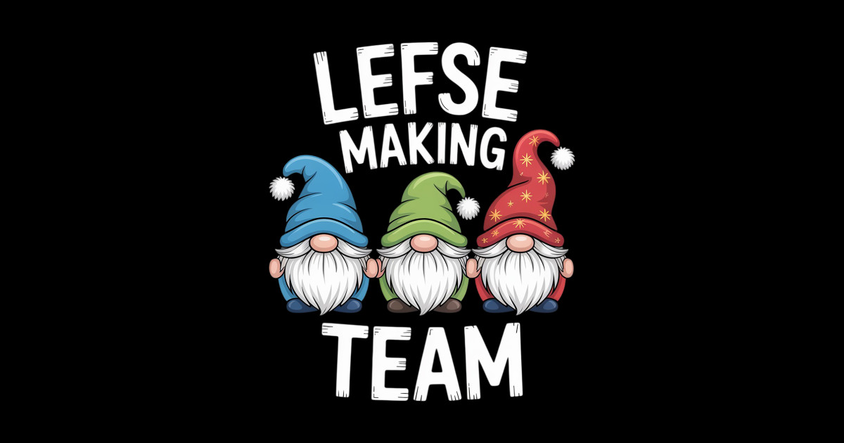 Lefse Making Rolling Team Tomte Gnome Xmas - Gnome Xmas - Sticker ...