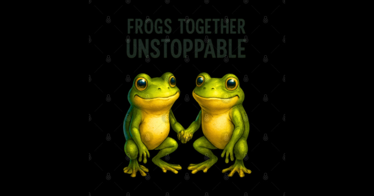 Frogs Together Unstoppable Funny Cute Frog Friendship - Frogs Together ...