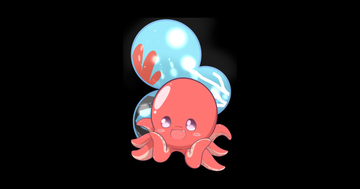 Cute chibi octopus - Octopus - Sticker | TeePublic