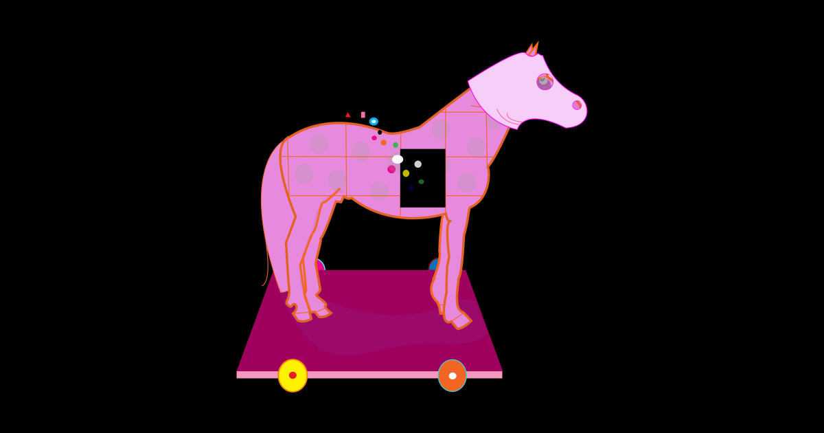 Trojan Horse - Pink Trojan Horse - Sticker | TeePublic