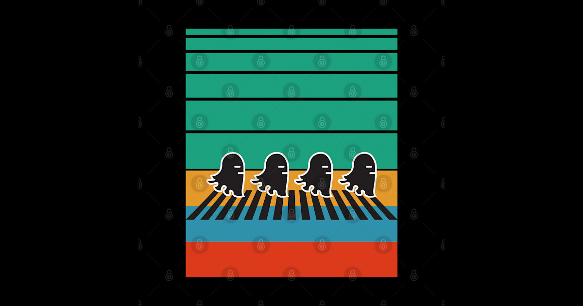 Vintage Cute Ghost Crossing Road - Vintage - Posters and Art Prints ...