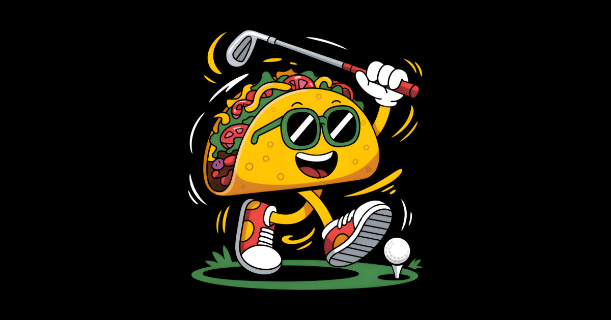 Taco Golf Player Cinco De Mayo Mexican Golfer Food Fiesta - Taco Golf ...