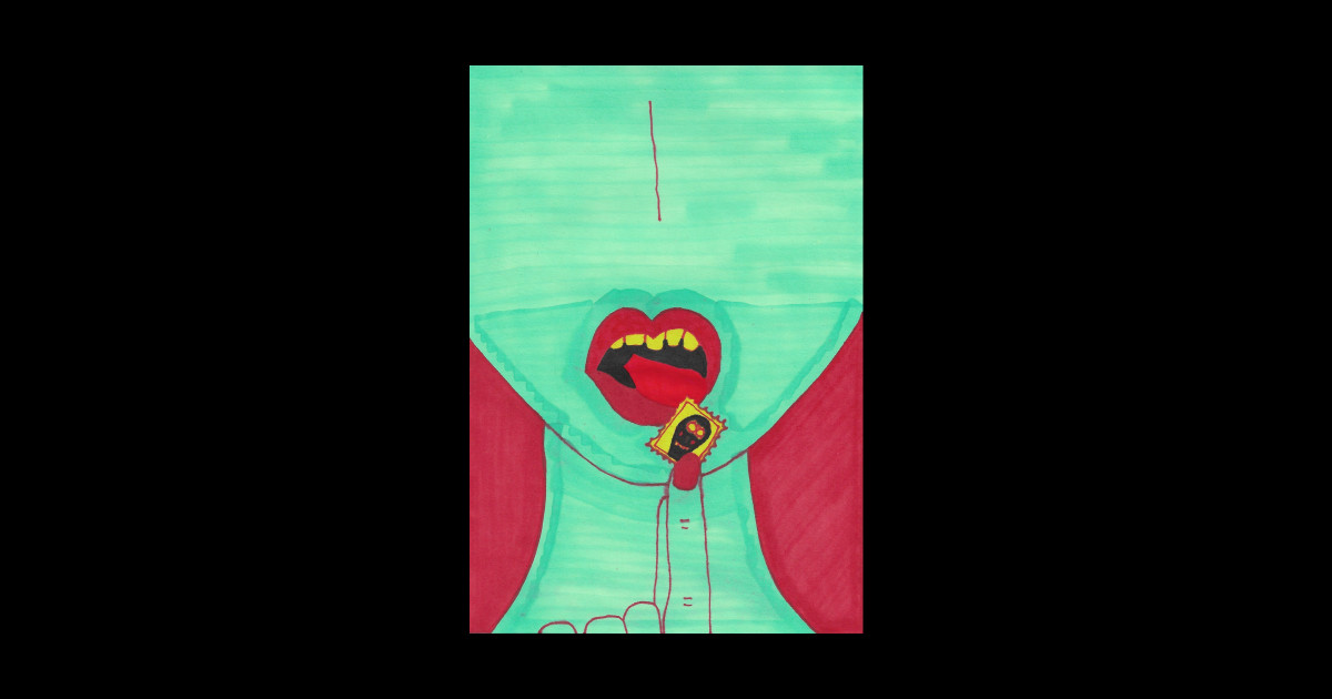 Woman Licking Postage Stamp - Jay Snelling - Sticker | TeePublic